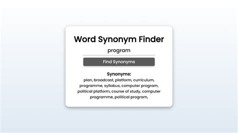 Word Synonym Finder Using Html Css And Javascript With Source Code