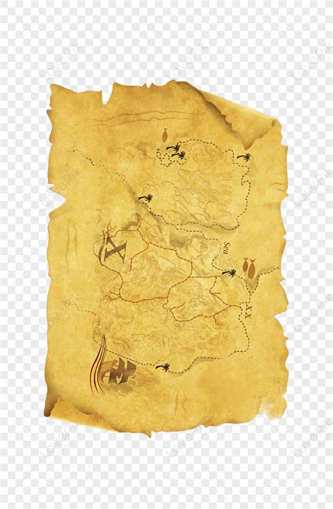 양피지지도노랑종이 Png 일러스트 무료 다운로드 Lovepik