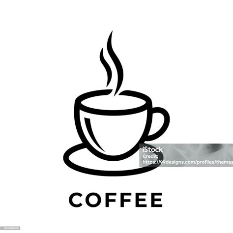 커피 컵 아이콘 벡터 디자인 일러스트레이션 흰색 배경에 격리 된 커피 아이콘 벡터 의 컵 로고 웹 아이콘 기호 및 기호 벡터 일러스트 템플릿에 대한 간단한 커피 컵 디자인