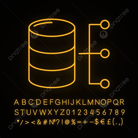 Database Vector Png Images Relational Database Neon Light Icon Symbols Center Information