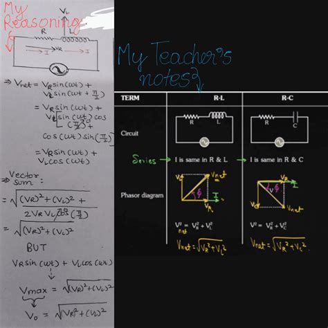 Electric Current Why We Use Vector Sum To Calculate Net Potential In AC Circuits Physics