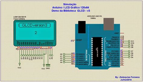 Vf Arduino Simulação No Proteus Arduino E Lcd Gráfico 128x64 Ks0108