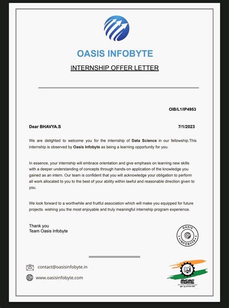 Bhavya S On Linkedin Internship Opportunity Newbeginnings Oasisinfobyte