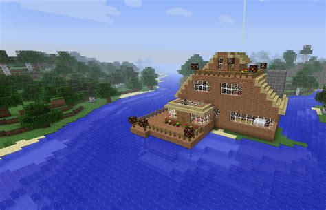 Minecraft River House By Unossofrus On Deviantart