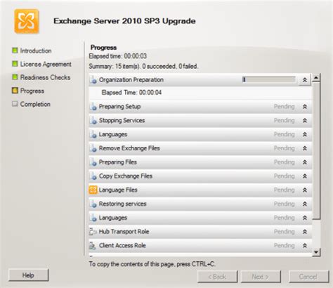 Installing Microsoft Exchange 2010 SP3