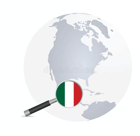 Mexico Flag In Magnifying Glass Stock Vector Illustration Of