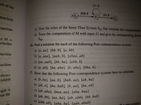 Solved Ch Of The 11ir Bib R Machine Gi Machine The Rules Of