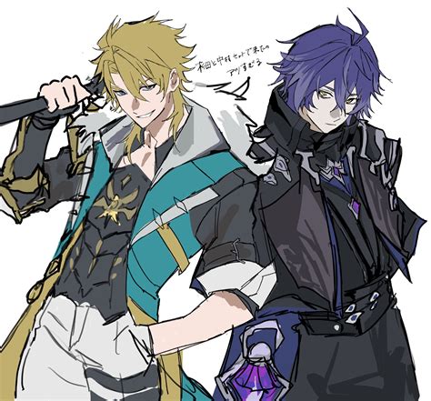 Flins Genshin Impact Varka Genshin Impact Genshin Impact Commentary Request Highres