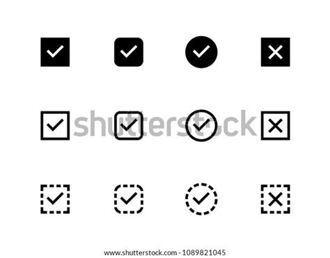 Checkbox Tick Check Mark Vector Icons Stock Vector Royalty Free Shutterstock