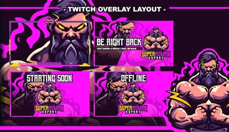 Super Human Muscle Gym Esport Gaming Layout Design Streamer Twitch