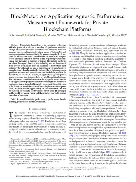 Blockmeter An Application Agnostic Performance Measurement Framework For Private Blockchain