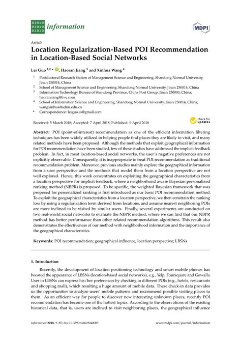 Pdf Location Regularization Based Poi Recommendation In Location