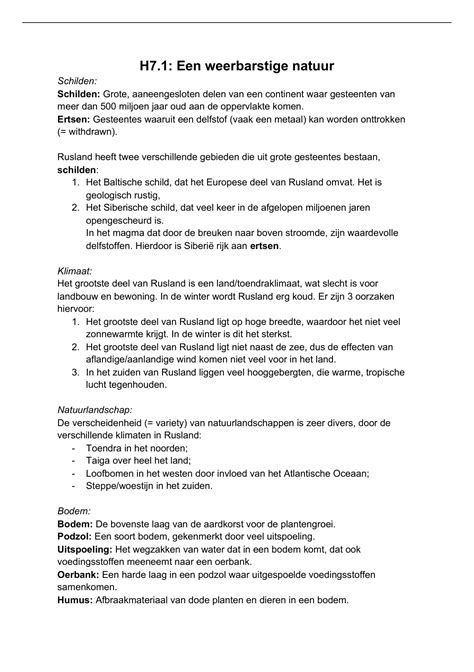 Aardrijkskunde Samenvatting Vwo 3 Hoofdstuk 7 Rusland En Zijn Buren Aardrijkskunde Stuvia Us