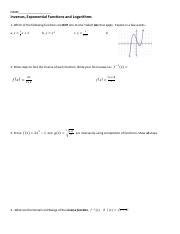 Inverses Exponential Functions And Logarithms Finding Course Hero