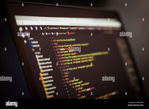 HTML And CSS Code Developing Screenshot Stock Photo Alamy
