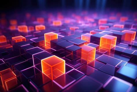 Innovative Blockchain Network Abstract Visualization Premium Ai