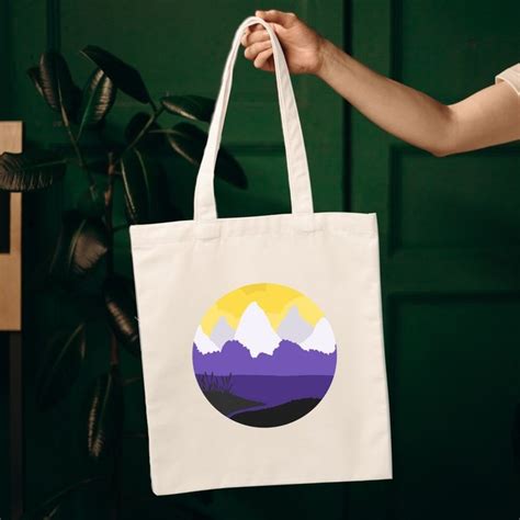 Jual Non Binary Subtle Colors Totebag Non Binary Flag Premium Canvas