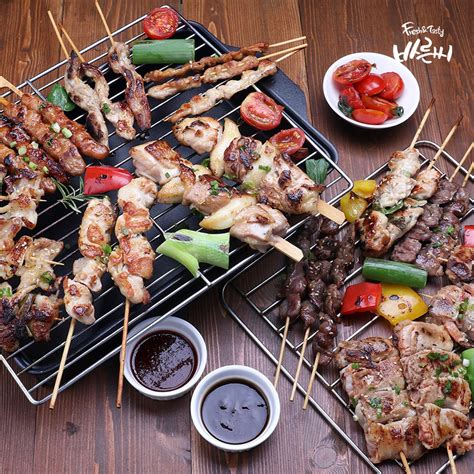 캠핑꼬치구이 간편한 에어프라이어 숯불닭꼬치구이 A19