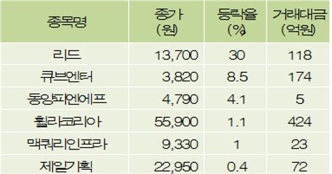Fnrassi 리드큐브엔터 등 9종목 52주 신고가 경신