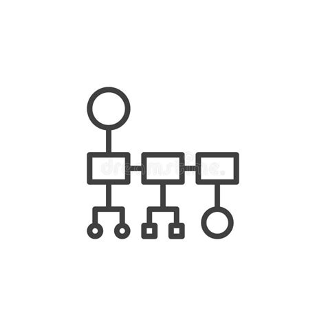 Flowchart Scheme Line Icon Stock Vector Illustration Of Graphics