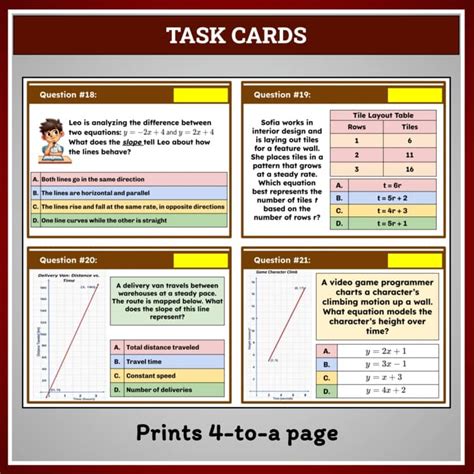 Task Card Teks Math 8 2b Write Linear Equations From Points Slopes