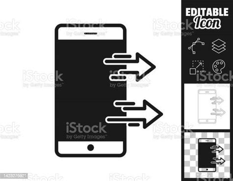 스마트 폰에서 보냅니다 디자인 아이콘입니다 쉽게 편집 가능 개념에 대한 스톡 벡터 아트 및 기타 이미지 개념 검은색 공란 Istock