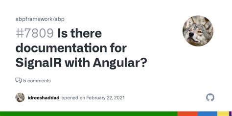 Is There Documentation For Signalr With Angular · Issue 7809 · Abpframeworkabp · Github
