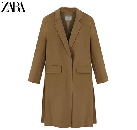 Пальто Zara Демисезон размер 42 44 цвет коричневый Хлопок купить по выгодной цене в