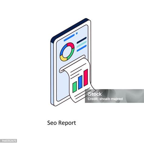Seo 보고서 벡터 아이소메트릭 채워진 개요 디지털 또는 인쇄 프로젝트를 위한 아이콘입니다 스톡 일러스트레이션 검색 엔진에 대한 스톡 벡터 아트 및 기타 이미지 Istock