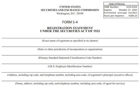 Form S 4 What Is It When To File Requirements