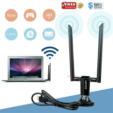 1200mbps Long Range Ac1200 Dual Band 5ghz Wireless Usb 3 0 Wifi Adapter Antennas Shopee