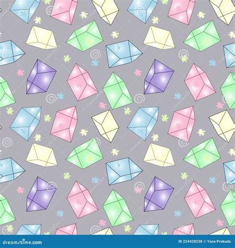 Seamless Polygonal Abstract Pattern With Geometry Triangular Prisms