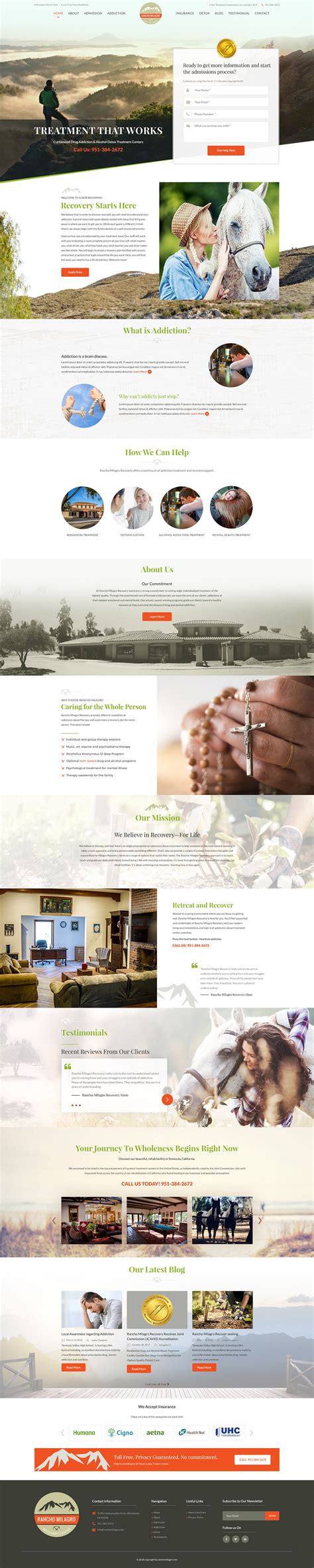 Rancho Milagro Recovery Home Page On Behance