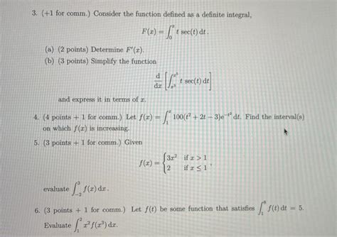solved 3 1 for comm consider the function defined as a