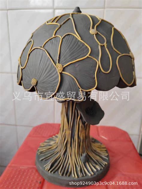 跨境七彩蘑菇台灯装饰品设计家居树脂工艺蘑菇灯家居庭院设计摆件 阿里巴巴