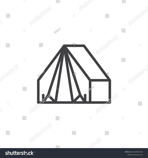Camp Tent Line Icon Linear Style Stock Vector Royalty Free 2169415161 Shutterstock