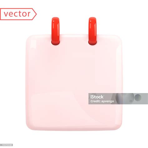 일기 달력 차출 달력 시트 빨간 고리가 있는 찢어진 달력의 밝은 분홍색 시트 현실적인 3d 플라스틱 만화 스타일 디자인 흰색 배경에 격리된 아이콘입니다 3d 벡터 그림 0