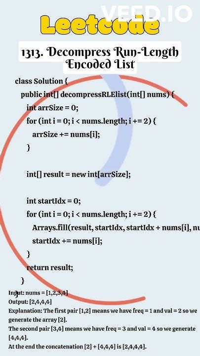 1313 Decompress Run Length Encoded List Java Shortvideo Shorts