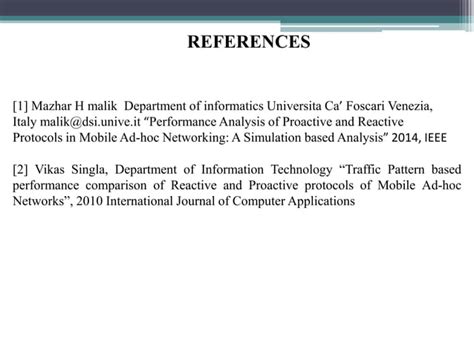 Proactive And Reactive Routing Comparisons Pptx