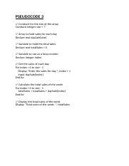 PSEUDOCODE 3 Docx PSEUDOCODE 3 Constant For The Size Of The Array Constant Integer Size 7