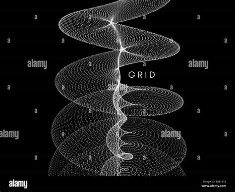Spiral Array With Dynamic Particles Abstract Grid Design 3d Vector
