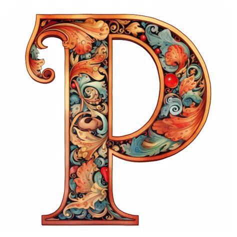 Premium Ai Image A Close Up Of A Decorative Letter P With A Decorative Design Generative Ai