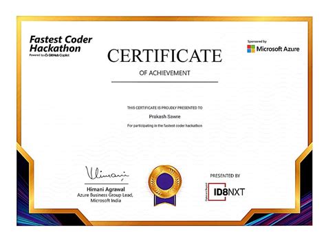 Prakash Sawre On Linkedin I Got Fastest Coder First Certificate