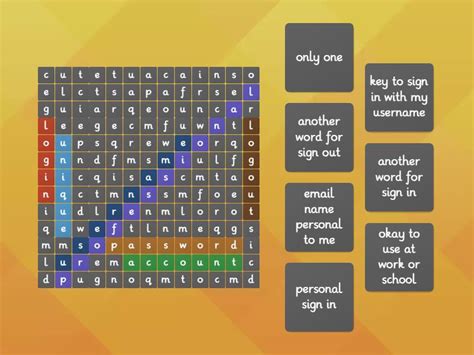 Lesson 1 Make Email Account Words Wordsearch