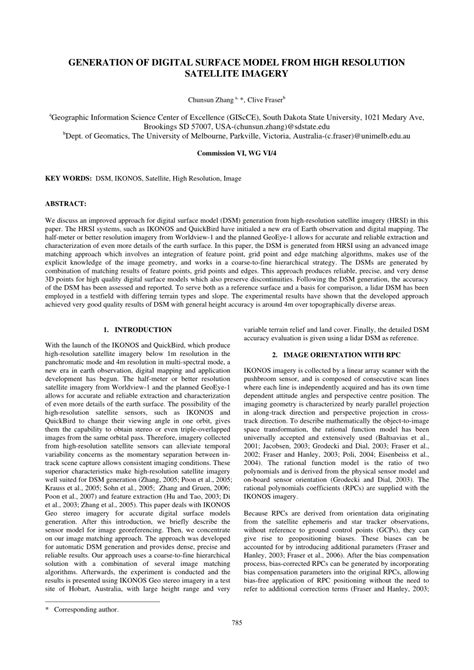 Pdf Digital Surface Models From High Resolution Satellite Imagery