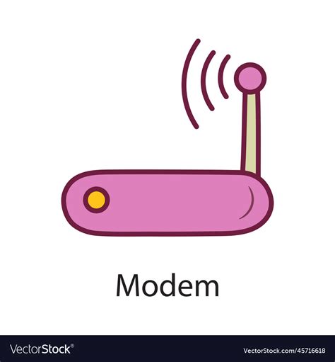 Modem Fill Outline Icon Design Data Royalty Free Vector
