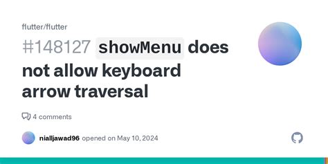 `showmenu` Does Not Allow Keyboard Arrow Traversal · Issue 148127
