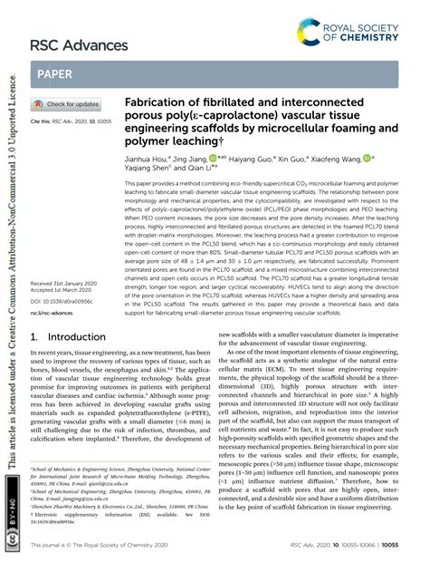 Pdf Fabrication Of Fibrillated And Interconnected Porous Polyε