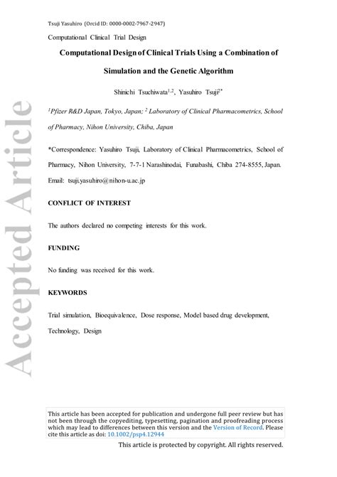 Pdf Computational Design Of Clinical Trials Using A Combination Of