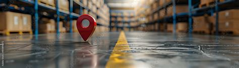 Photo Realistic Wms Interface And Warehouse Map Icon With Logistics Tools Concept Ideal